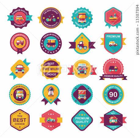 Transportation badge flat design background... - Stock Illustration ...