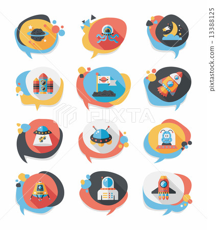 Space speech bubble flat design background set,... - Stock Illustration ...