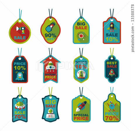 Space tag banner flat design background set, eps10 - Stock Illustration ...