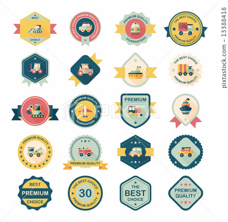 Transportation badge flat design background... - Stock Illustration ...