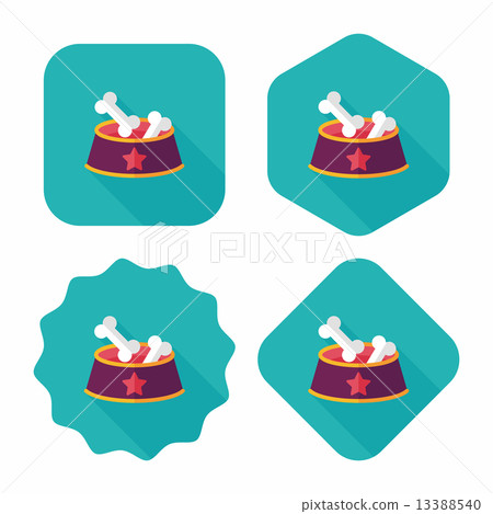 pet bone flat icon with long shadow,eps10 - Stock Illustration ...