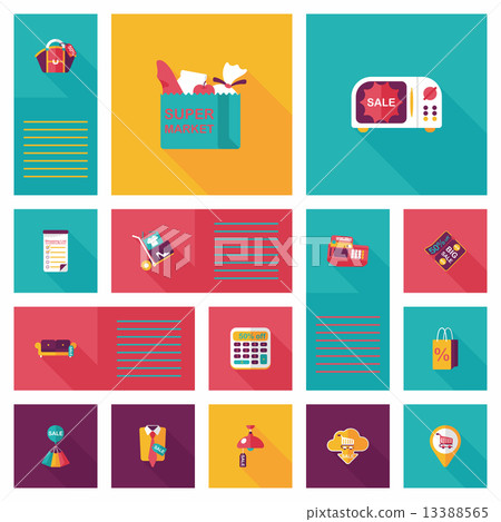 shopping ui flat design background set, eps10 - Stock Illustration ...