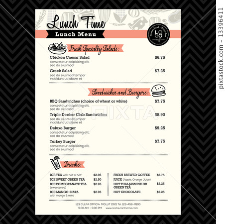 Restaurant Lunch menu design Template layout - Stock Illustration ...