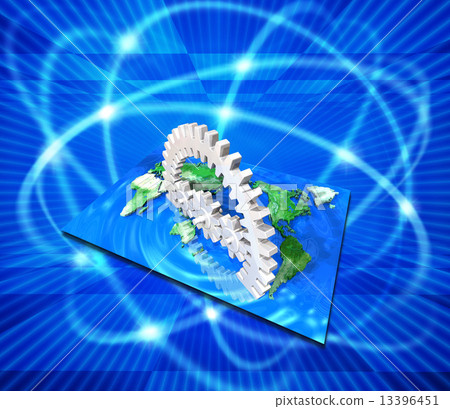 World map and gear - Stock Illustration [13396451] - PIXTA