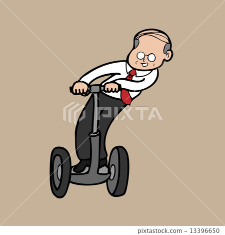 Businessman on segway old - Stock Illustration [13396650] - PIXTA