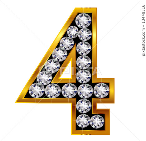 4 Numerical number - Stock Illustration [13448316] - PIXTA