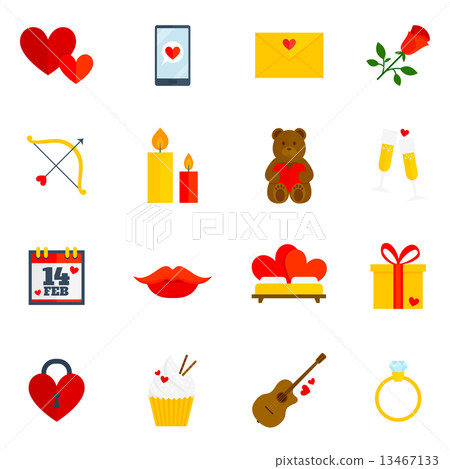Romantic Icon Flat - Stock Illustration [13467133] - PIXTA