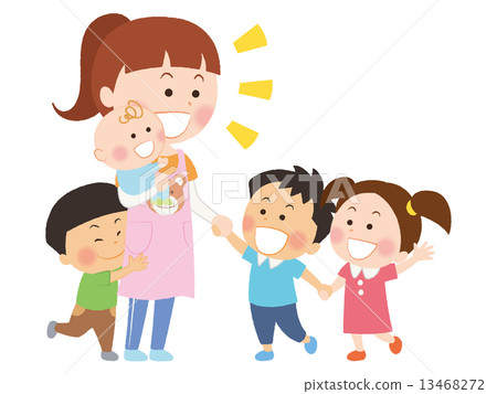 Nursery teachers and children - Stock Illustration [13468272] - PIXTA