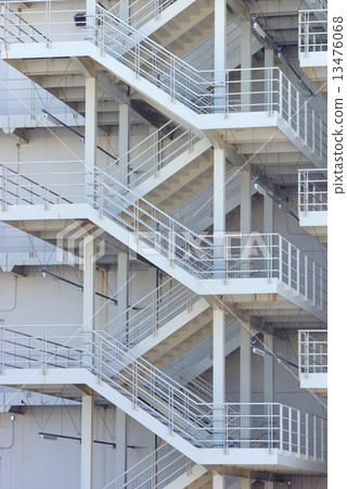 Department store's outdoor emergency stairs - Stock Photo [13476068 ...