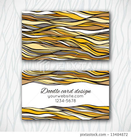 Abstract doodle business card template - Stock Illustration [13484872 ...