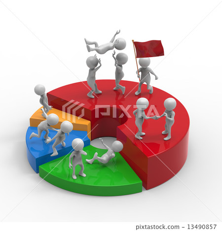 Pie chart and people - Stock Illustration [13490857] - PIXTA