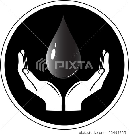 Vector drop in hands icon - Stock Illustration [13493235] - PIXTA