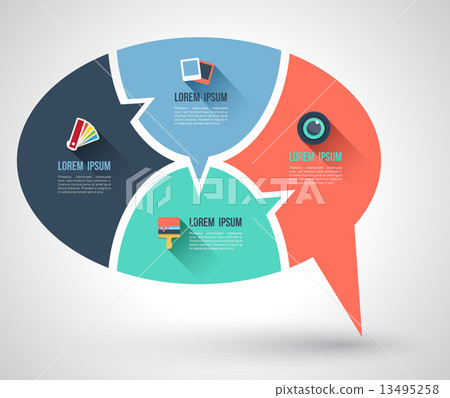 Speech banner with icons - Stock Illustration [13495258] - PIXTA