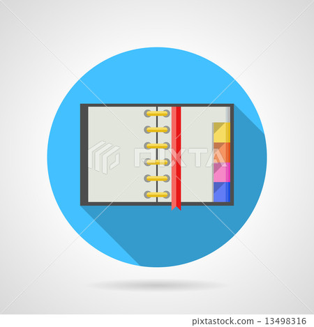 Opened ring notebook flat vector icon - Stock Illustration [13498316 ...
