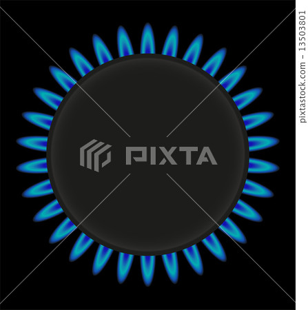 burning gas ring stove vector illustration - Stock Illustration ...