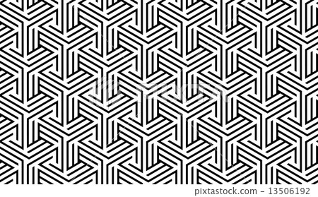 Black and White Geometric Pattern - Stock Illustration [13506192] - PIXTA