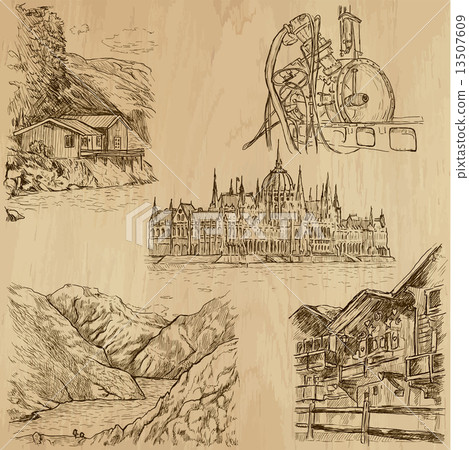 Architecture - An hand drawn vector pack - Stock Illustration [13507609 ...