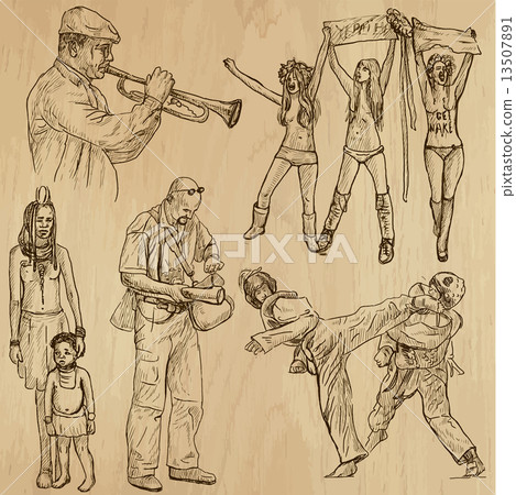 People - An hand drawn vector pack - Stock Illustration [13507891] - PIXTA