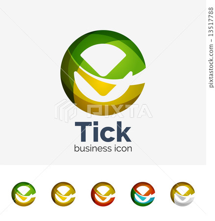 Modern tick abstract wave logo set - Stock Illustration [13517788] - PIXTA