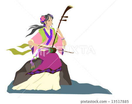 A woman playing erhu - Stock Illustration [13517885] - PIXTA
