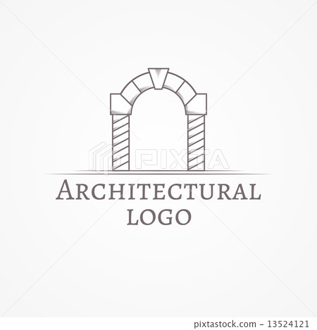 Vector illustration of circle arch icon with text - Stock Illustration ...