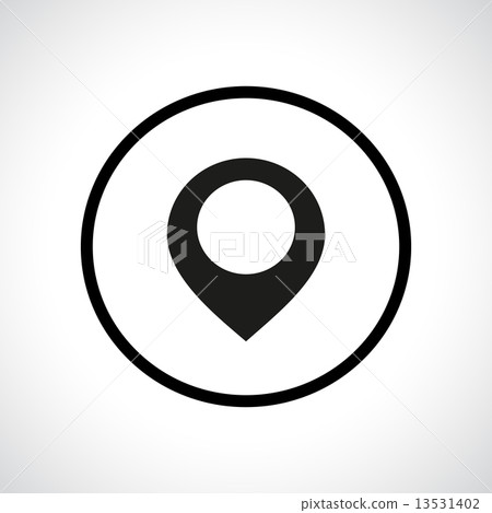 Map pointer icon in a circle. - Stock Illustration [13531402] - PIXTA