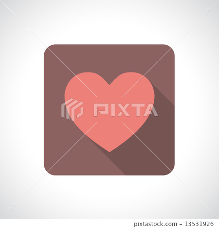 Heart icon with shadow. - Stock Illustration [13531926] - PIXTA
