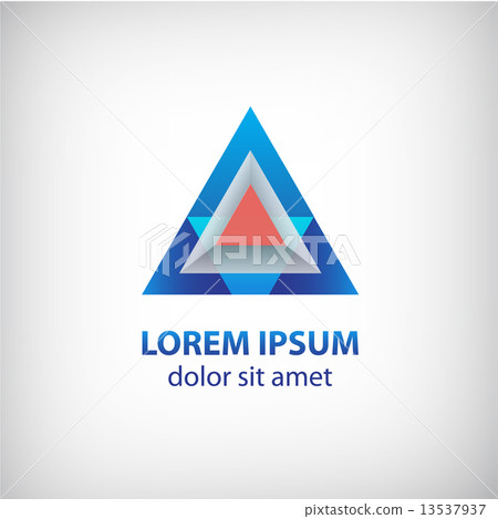 vector abstract 3d colorful modern triangle logo - Stock Illustration ...