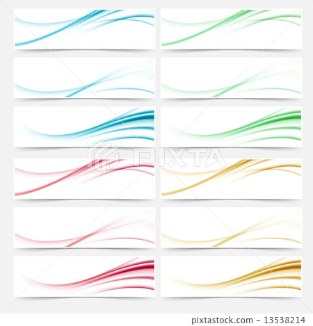 Abstract web colorful line header footer set - Stock Illustration ...