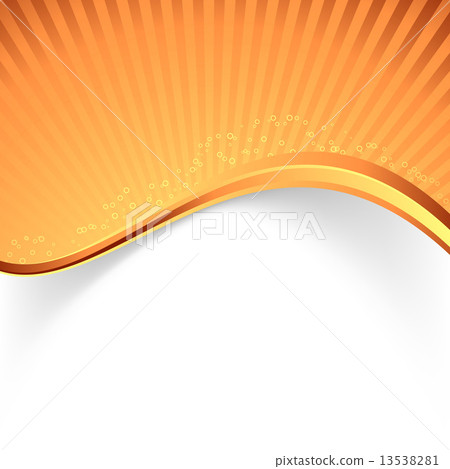 Orange wave bright solar background - Stock Illustration [13538281] - PIXTA