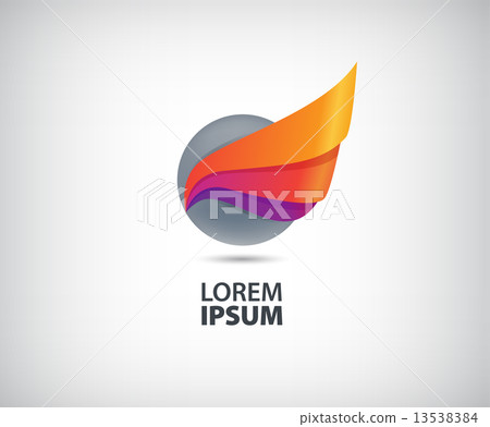 vector 3d abstract circle flying logo for company - Stock Illustration ...