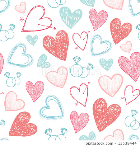 vector seamless wedding, valentine hipster hand... - Stock Illustration ...