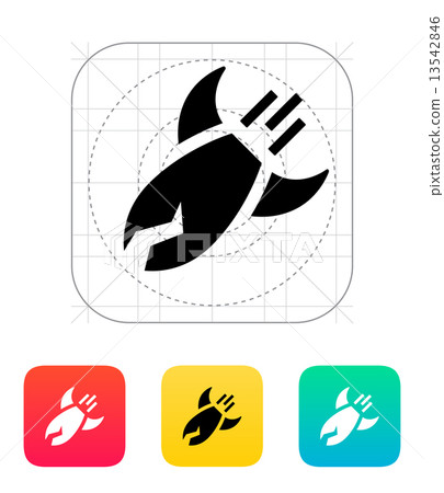 Rocket crash icon on white background. - Stock Illustration [13542846 ...