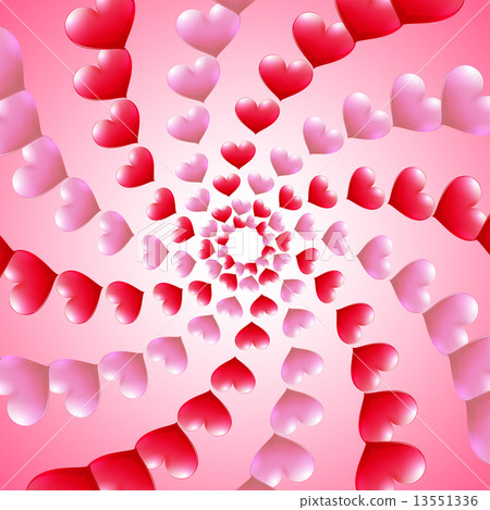Valentines Day card with spiral heart rows - Stock Illustration ...