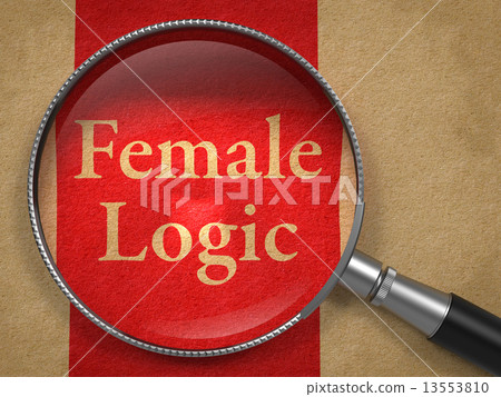 Female Logic through Magnifying Glass. - Stock Illustration [13553810 ...