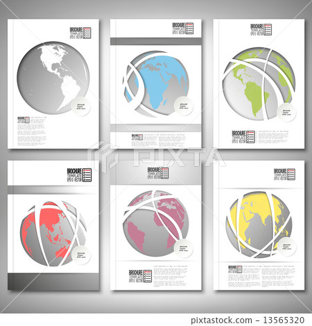 Color world globes. Brochure, flyer or report... - Stock Illustration ...