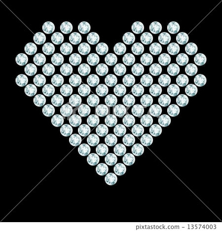 Heart composition made of diamonds - Stock Illustration [13574003] - PIXTA