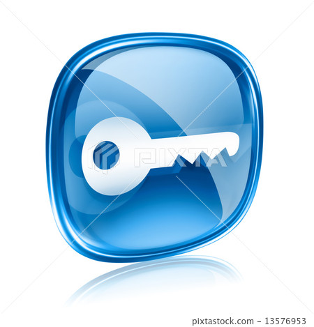Key icon blue glass, isolated on white background - Stock Illustration ...
