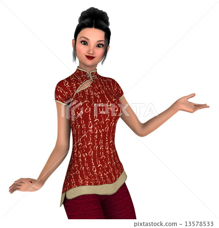 中國女孩-插圖素材 [13578533] - PIXTA圖庫