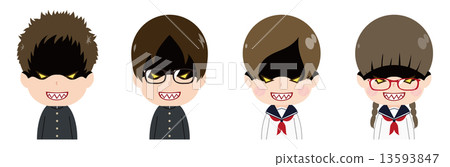 Student face set bad face - Stock Illustration [13593847] - PIXTA
