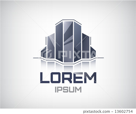 vector modern office building icon, logo isolated - Stock Illustration ...