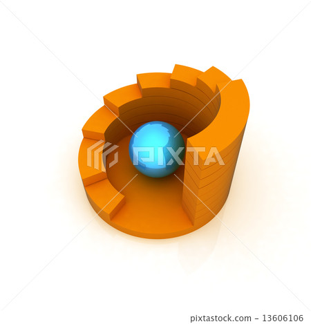 Abstract structure with blue bal in the center - Stock Illustration ...