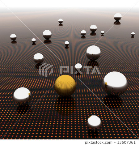 Chrome ball on light path to infinity - Stock Illustration [13607361 ...