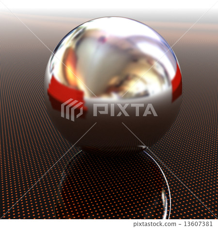 Chrome ball on light path to infinity - Stock Illustration [13607381 ...