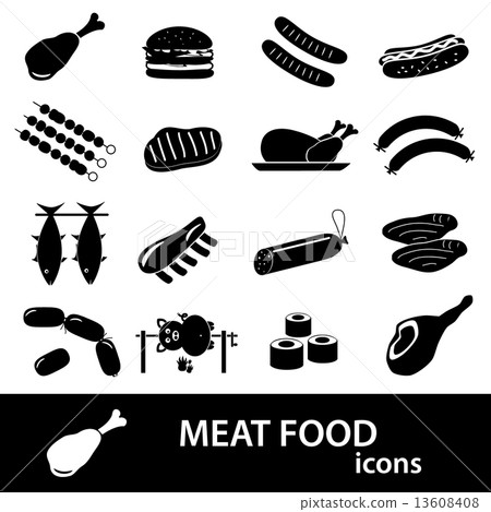 meat food icons and symbols set eps10 - Stock Illustration [13608408 ...