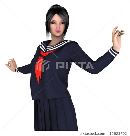Female student in a sailor suit - Stock Illustration [13623702] - PIXTA