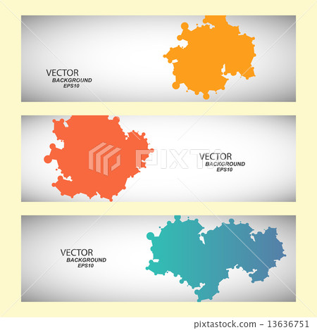 Vector set of three colored abstract spots - Stock Illustration ...