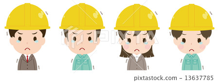 Workers face set set - Stock Illustration [13637785] - PIXTA