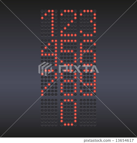 Colorful red LED display with numbers. - Stock Illustration [13654617 ...
