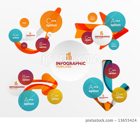 Set of abstract step infographics - Stock Illustration [13655424] - PIXTA